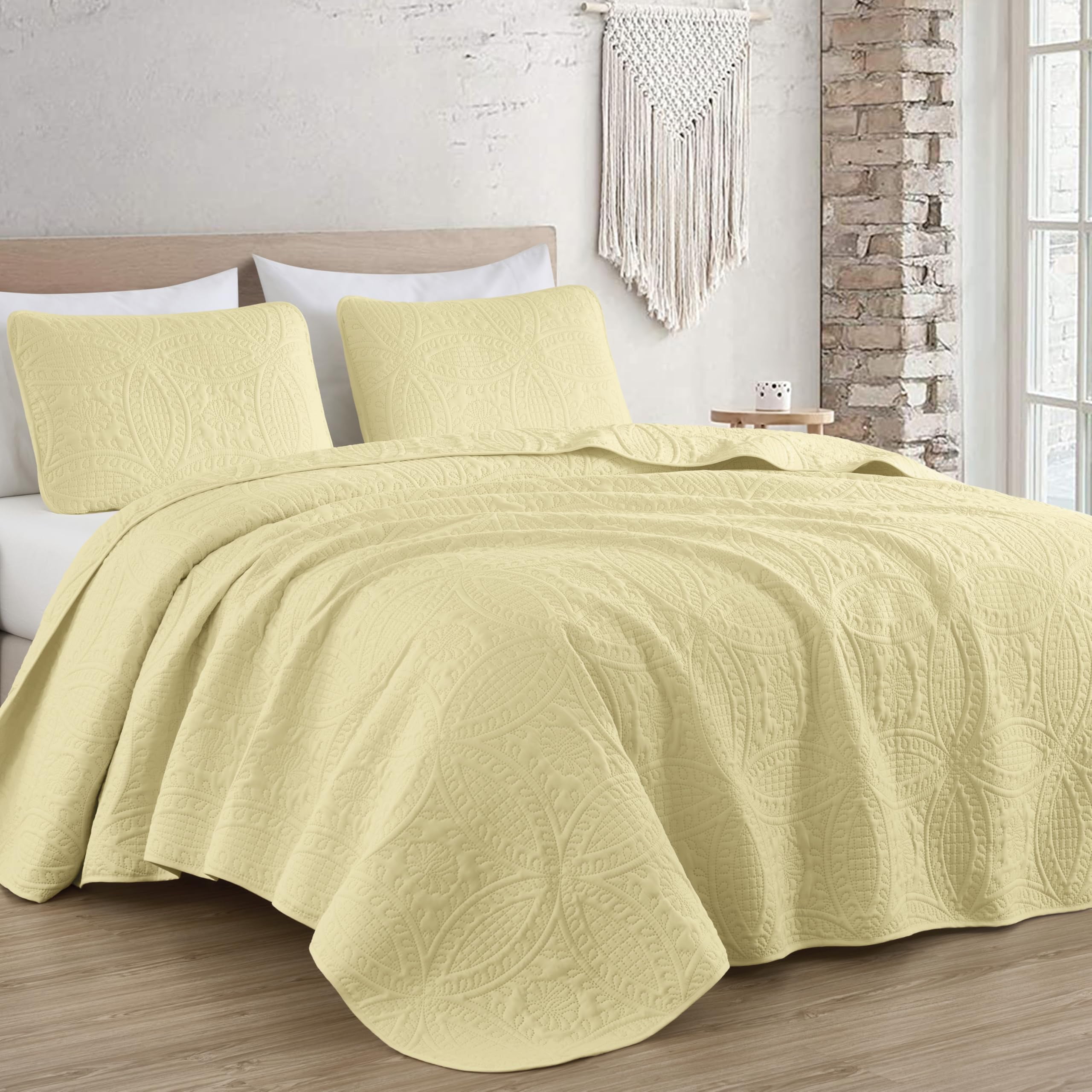 Chezmoi Collection Austin Queen Oversized Bedspread Set, 3-Piece ...