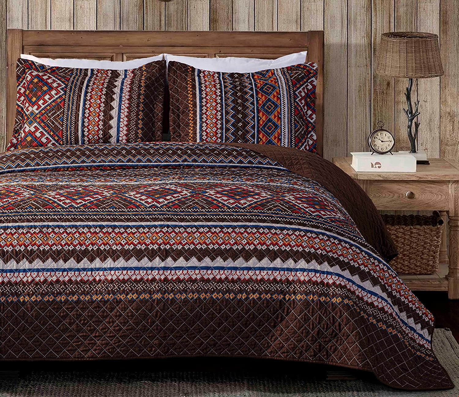 Chezmoi Collection Clayton 3-Piece Queen Size Quilt Set, Pre-Washed ...
