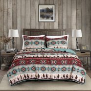 Primitive Quilt Set Black Check Appliqued Stars Bedroom Decor TCC ...