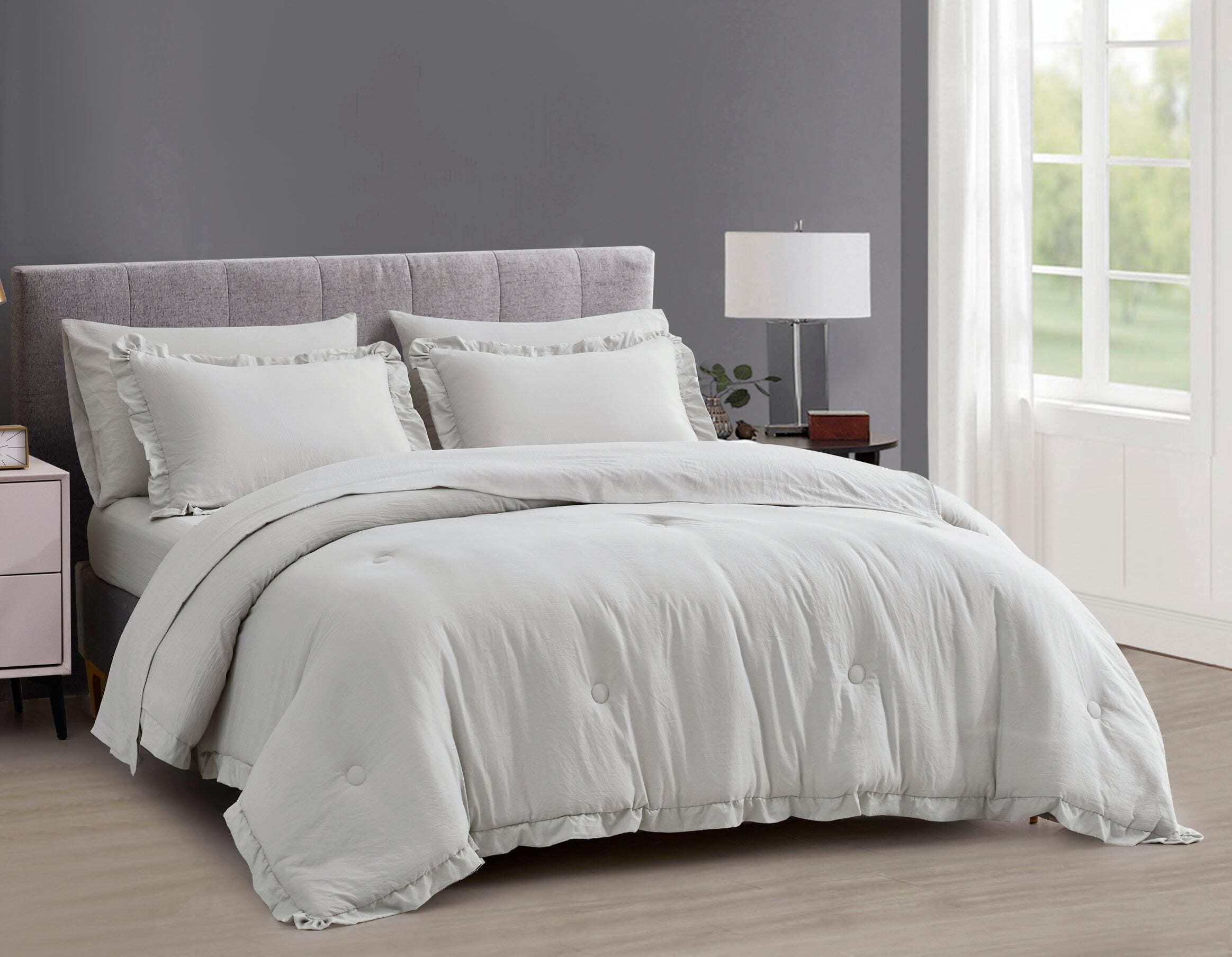 Chezmoi Collection Eleanora 7-Pieces Bed in a Bag Comforter Set with ...