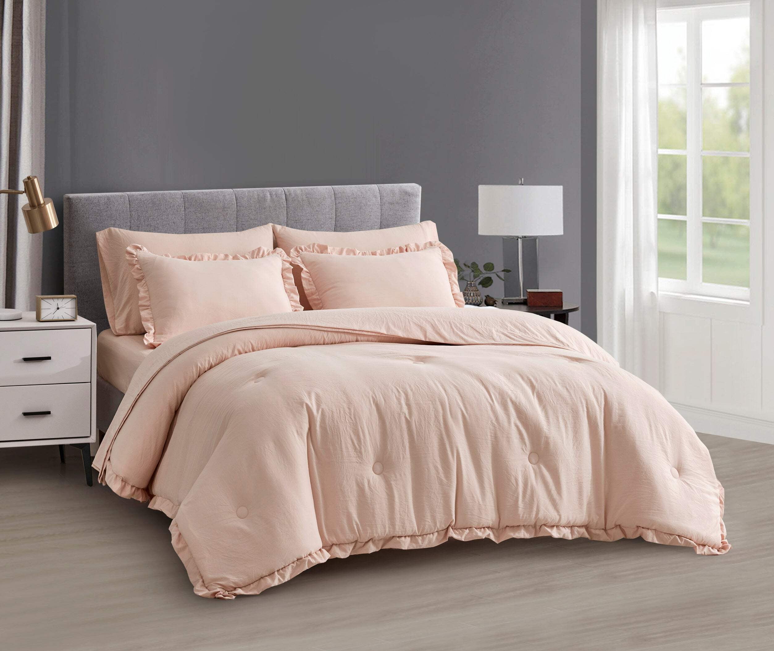 Chezmoi Collection Eleanora 7-Pieces Bed in a Bag Comforter Set with ...