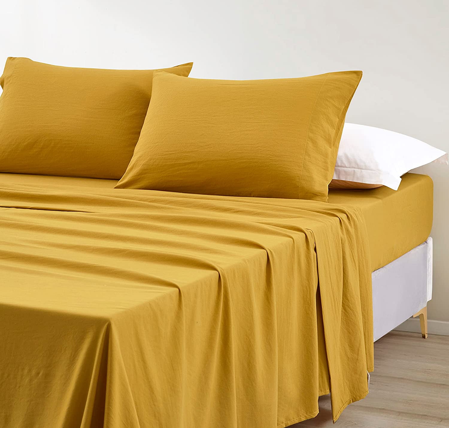 Chezmoi Collection King 4-Piece Extra Soft Sheets, Double Brushed ...