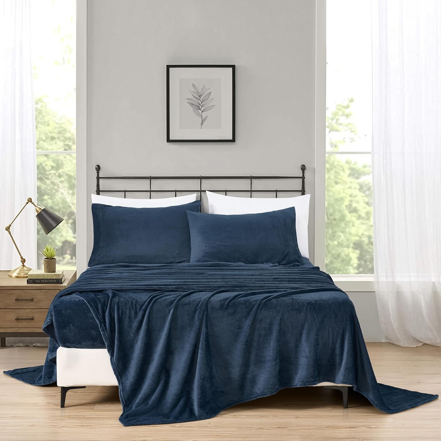 Chezmoi Collection Extra Soft Fleece Sheet Set Queen, 4-Piece ...