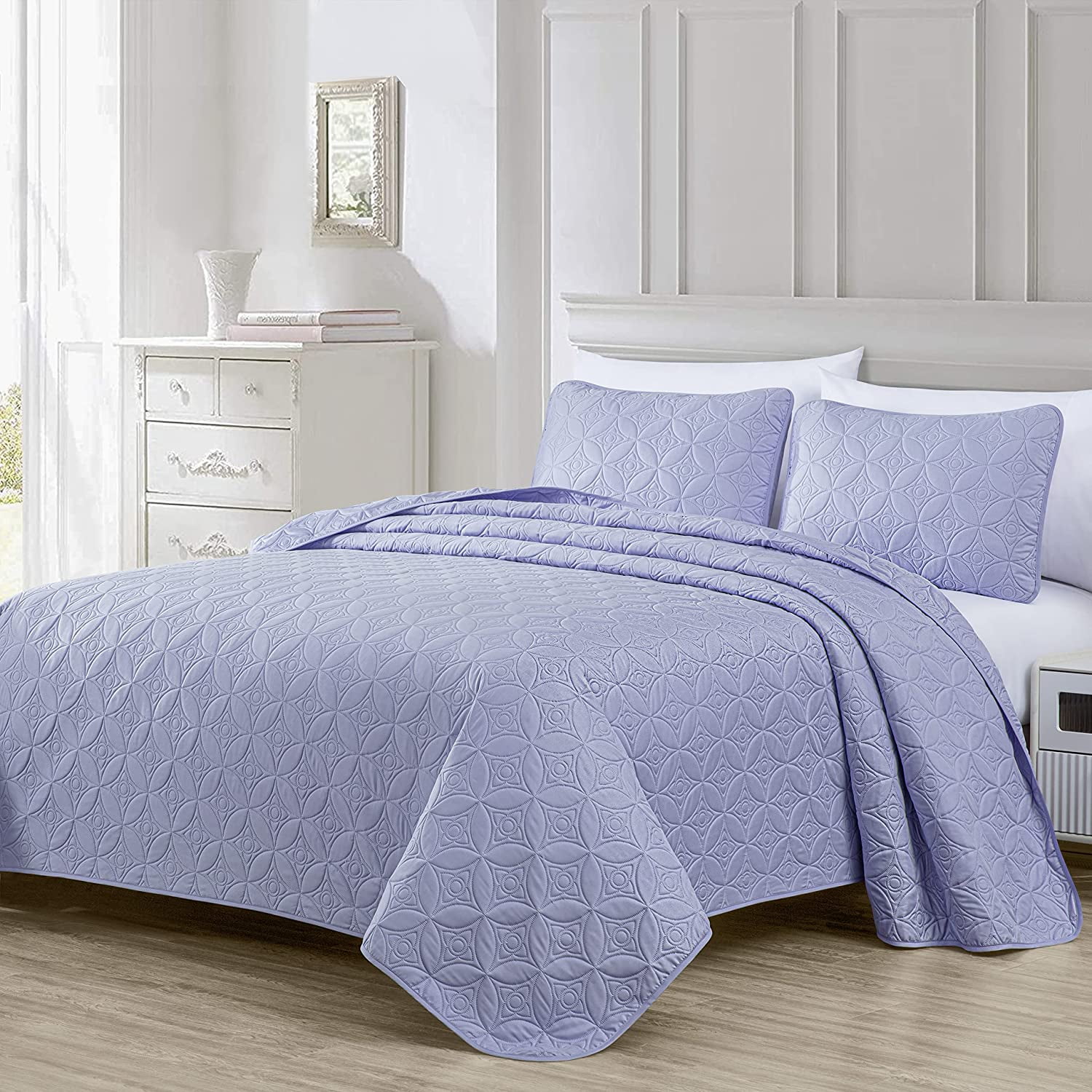 Chezmoi Collection Queen Size Florenz 3-Piece Soft Polyester Bedspread ...