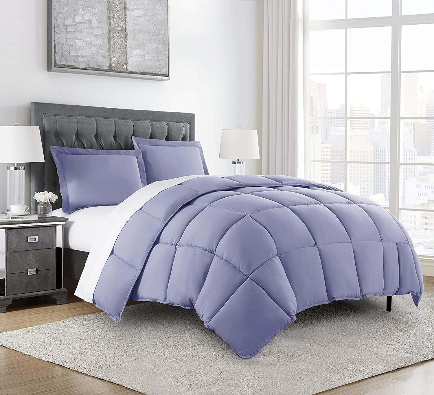 Chezmoi Collection Lavender Down Alternative Comforter Twin - 2-Piece ...