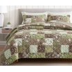 Arbor Sage Green 3-Piece Leaf Clipped Texture Quilt Set - King ...