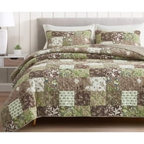Arbor Sage Green 3-Piece Leaf Clipped Texture Quilt Set - King ...