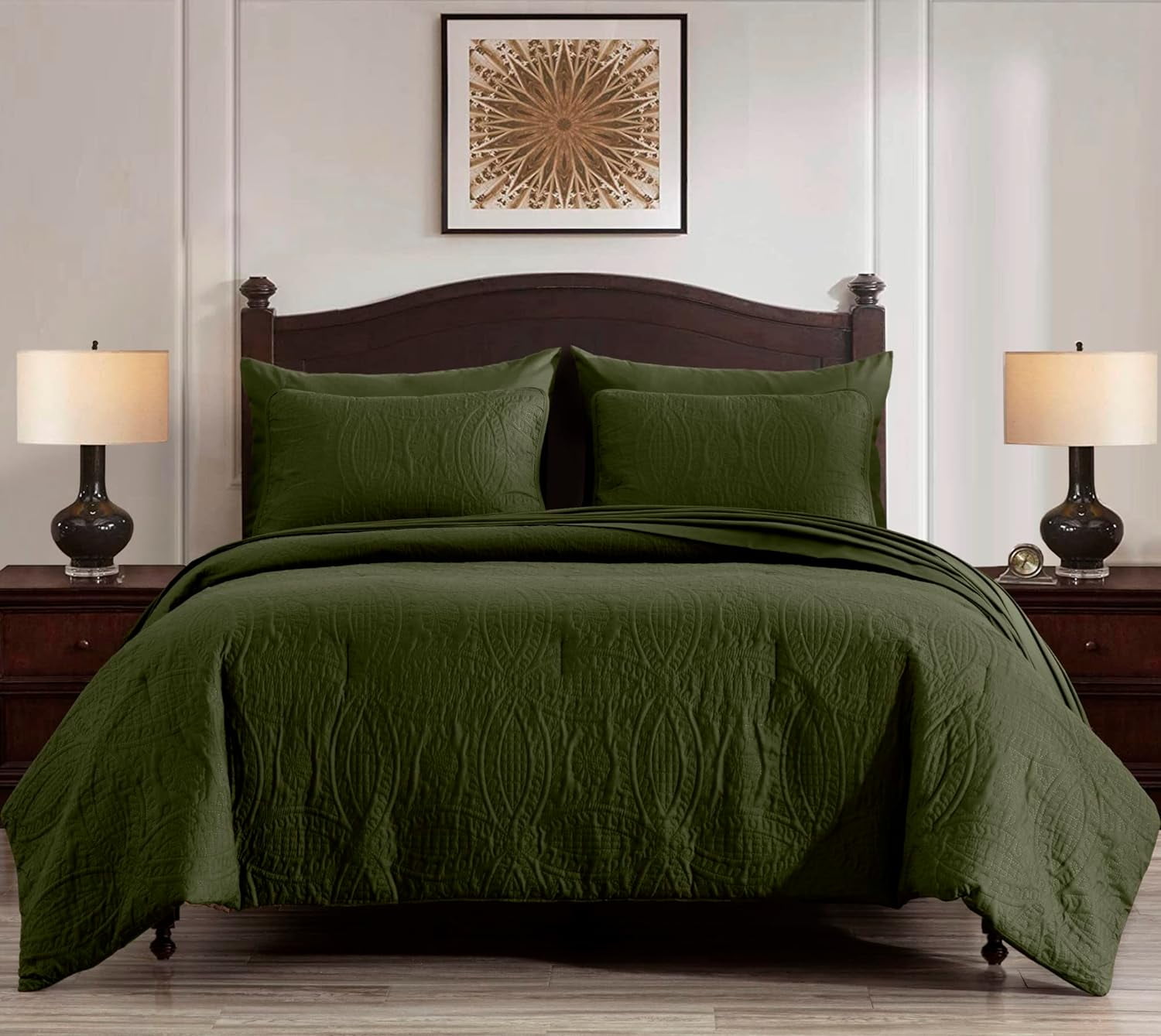 Chezmoi Collection Liam 7-Piece King Size Bed in a Bag Set, Ultrasonic ...