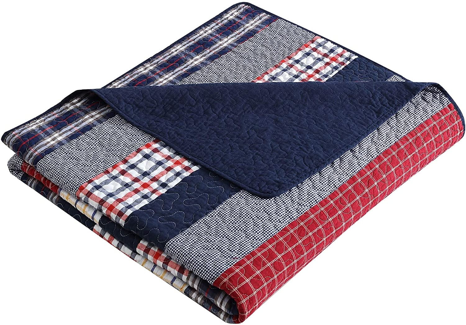 Chezmoi Collection Milton 1-Piece Plaid Checkered Patchwork Striped ...