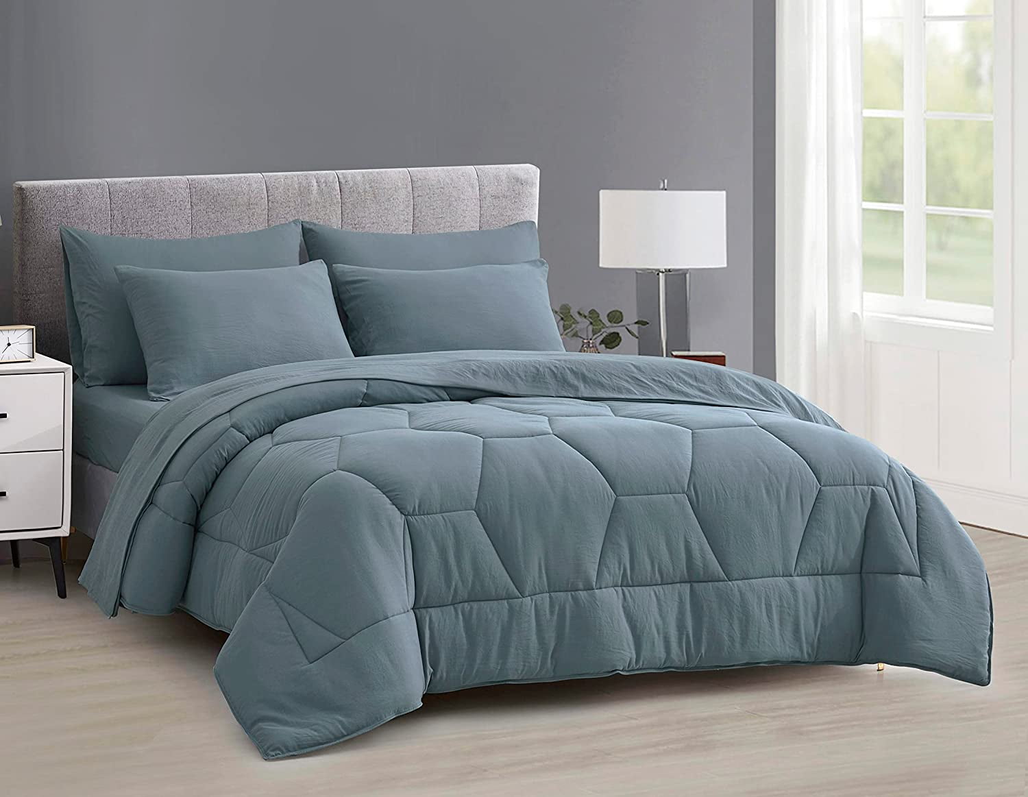 Chezmoi Collection Piper 5-Pieces Bed in a Bag Comforter Set with ...