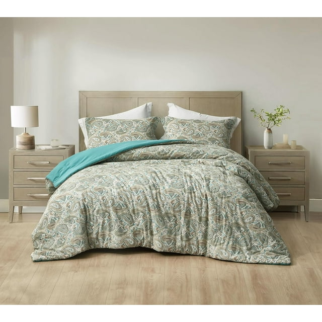 Chezmoi Collection Presley 3-Piece Washed Cotton Comforter Set Queen ...