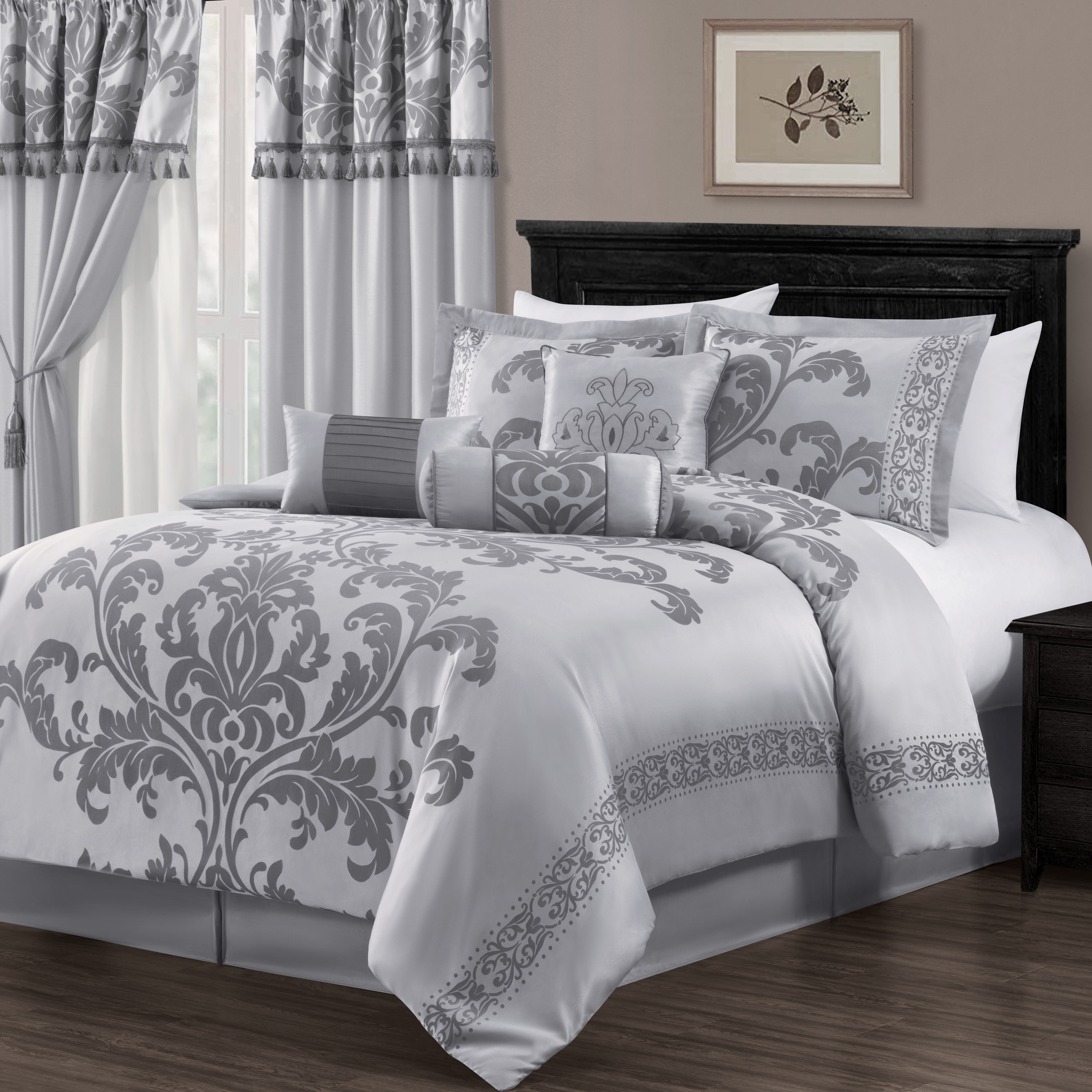 Chezmoi Collection Royal Luxury Jacquard Floral California King Size ...