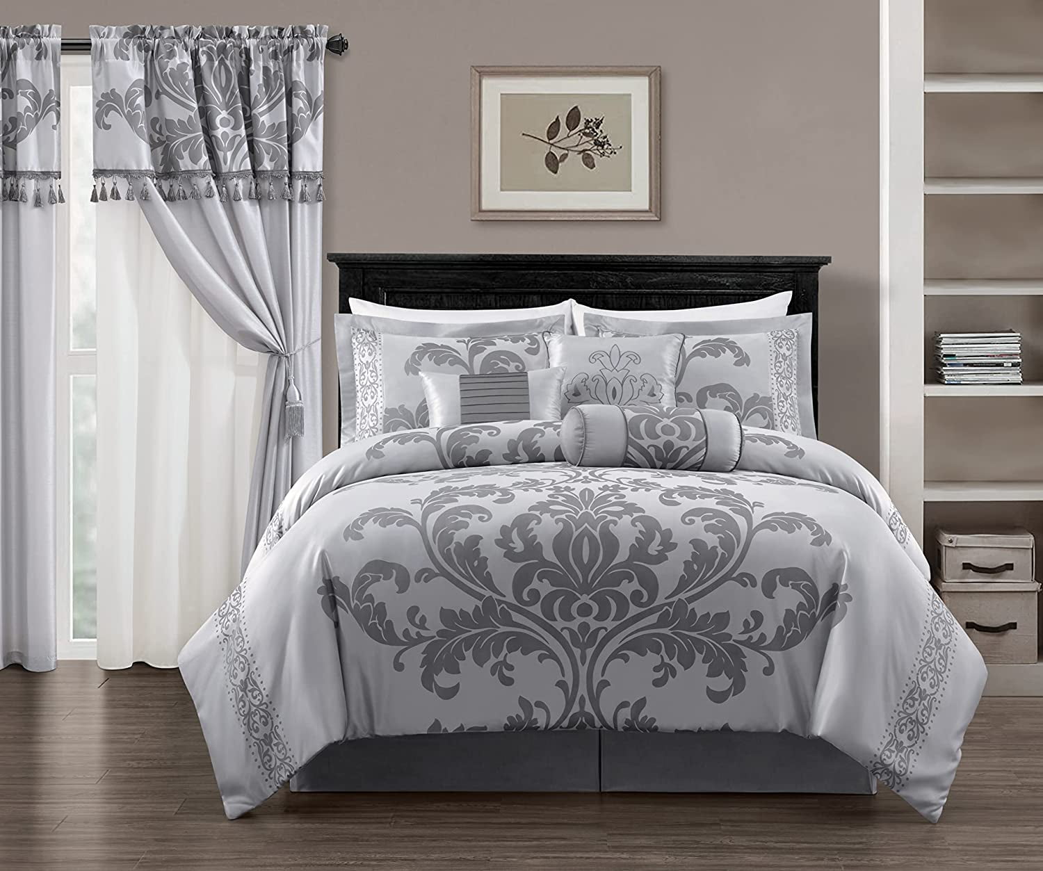 Chezmoi Collection Royal Luxury Jacquard Floral Comforter Set ...