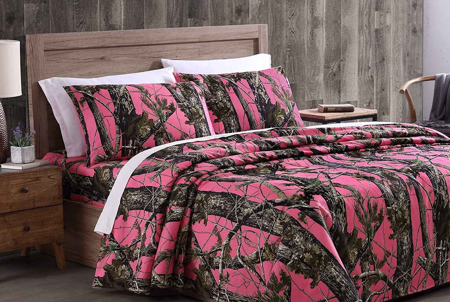 Chezmoi Collection Salem 4-Piece Forest Woods Camo Tree Sheet Set, Full ...
