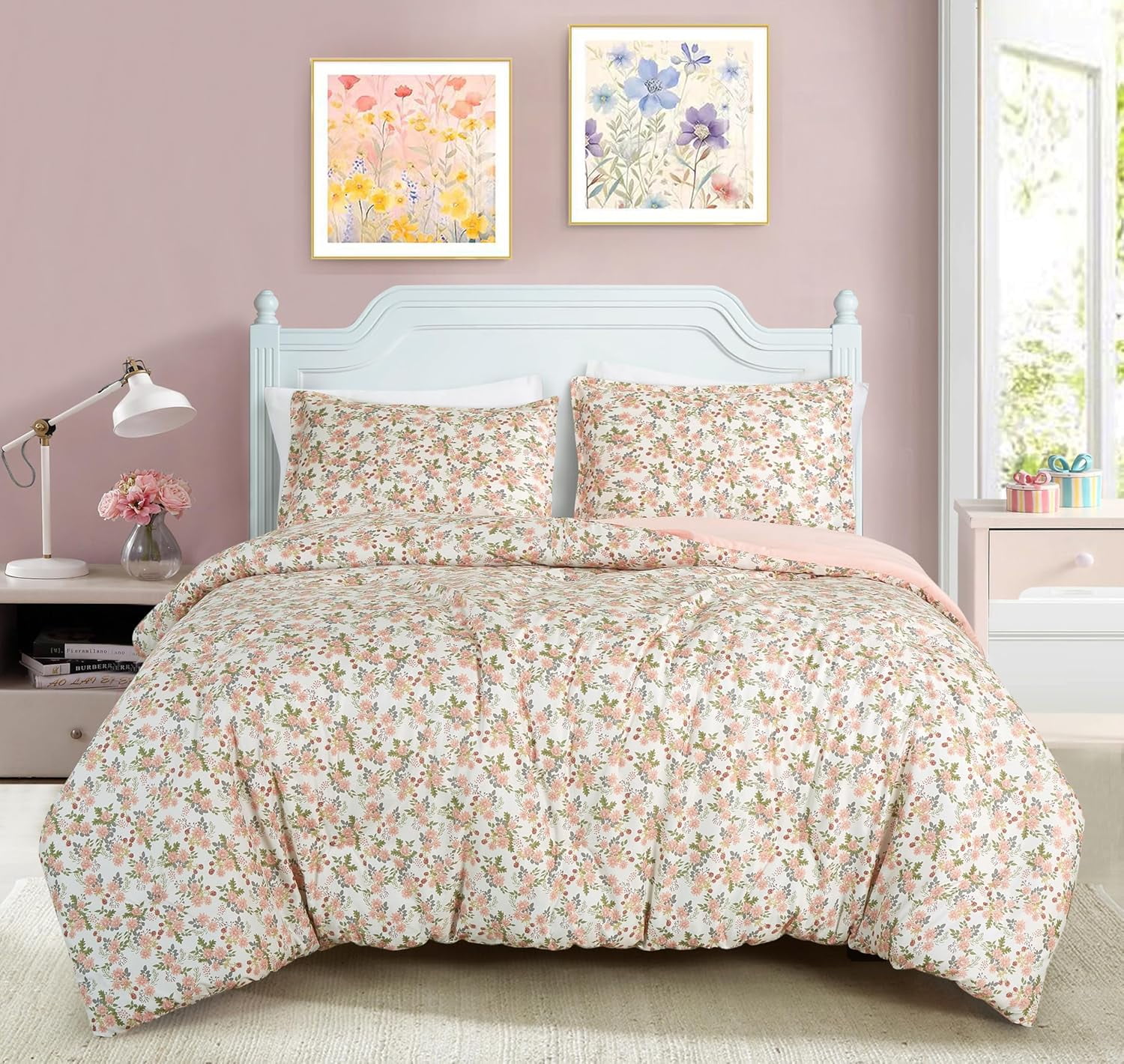 Chezmoi Collection Winika 3-Piece Floral Comforter Set Queen ...