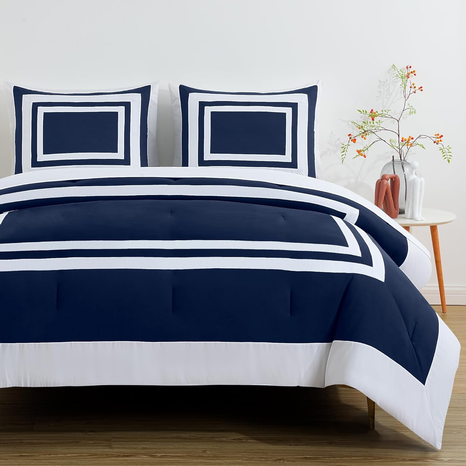 Chezmoi Collection Wyatt 7-Piece Queen Bed in a Bag Comforter Set with ...