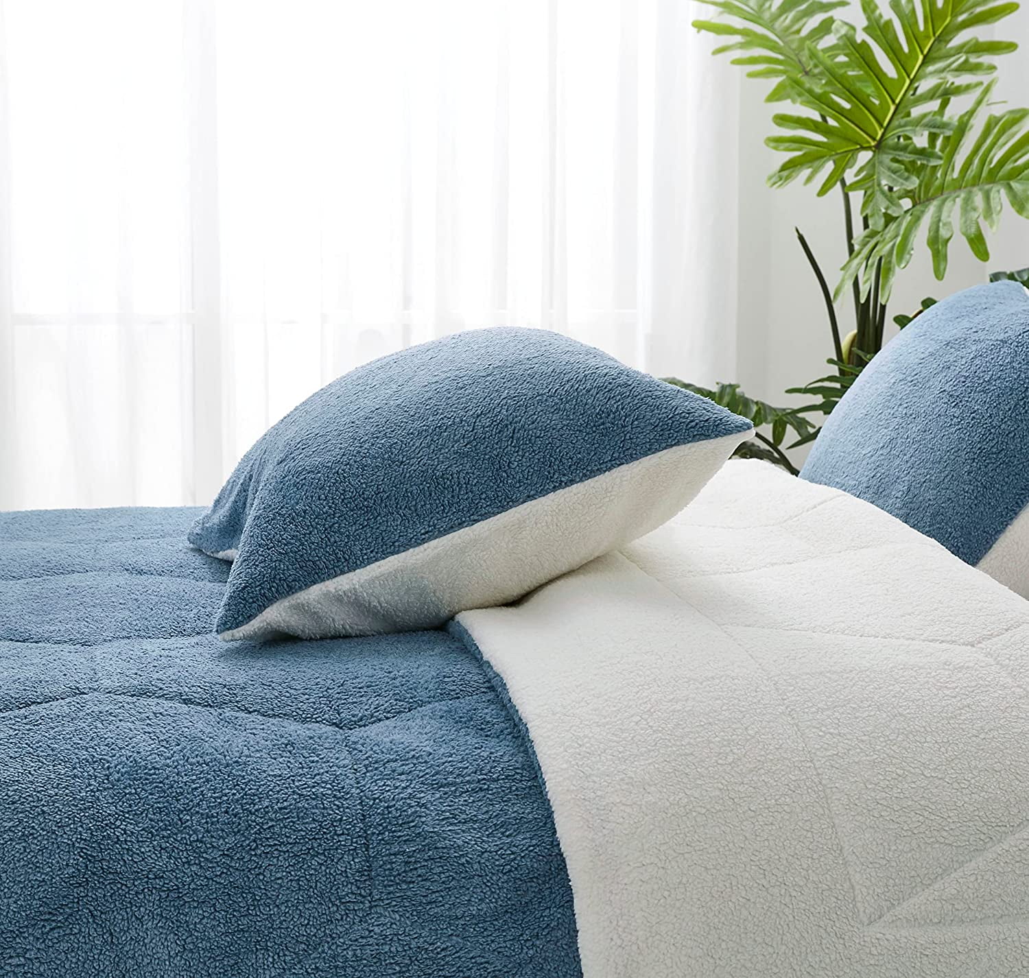 Chezmoi Collection Wynne 3-Piece Honeycomb Double Sided Sherpa ...