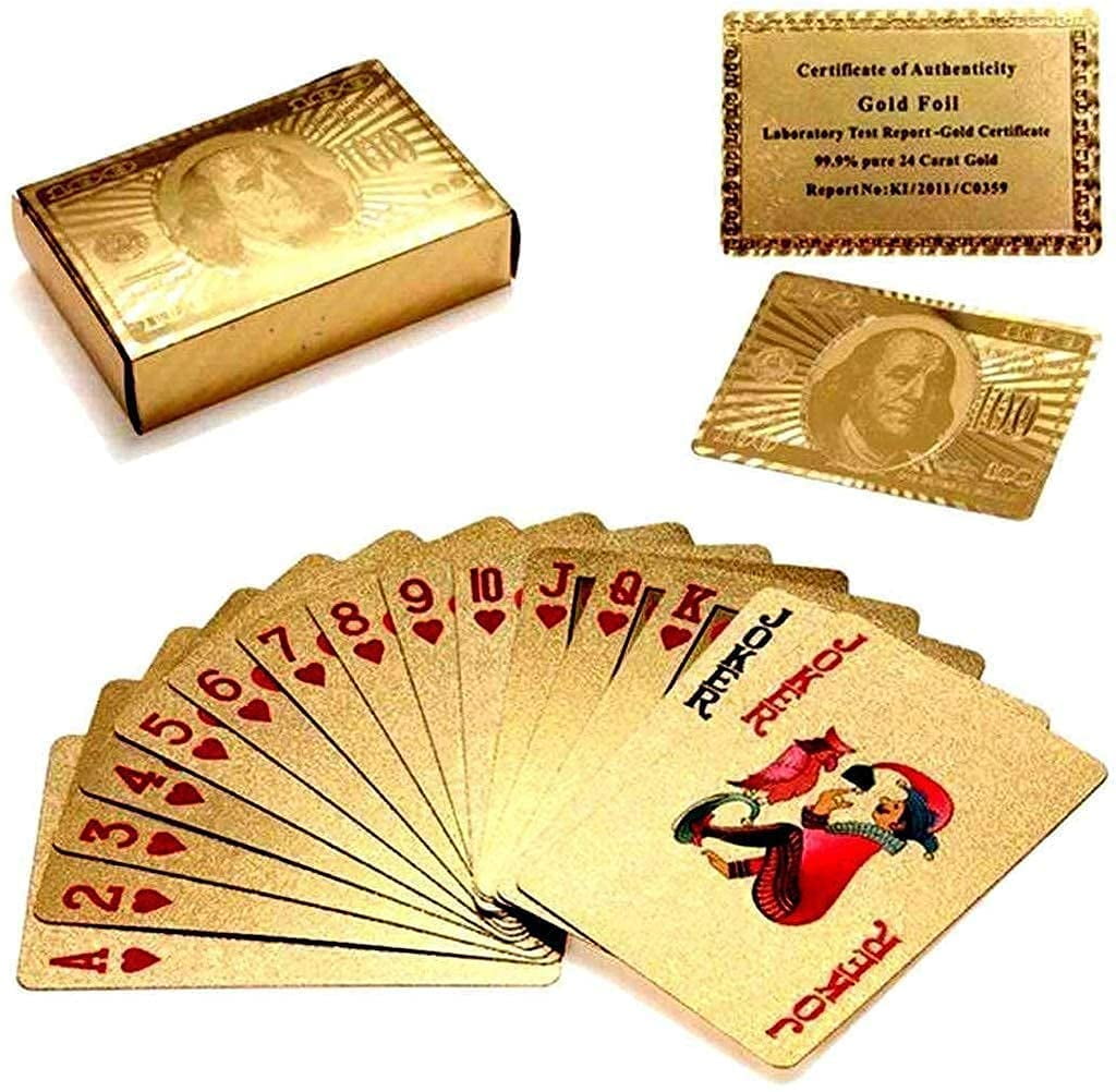 Chhuimui Premium Poker Gold Deck Of Waterproof Playing Cards For Adult ...