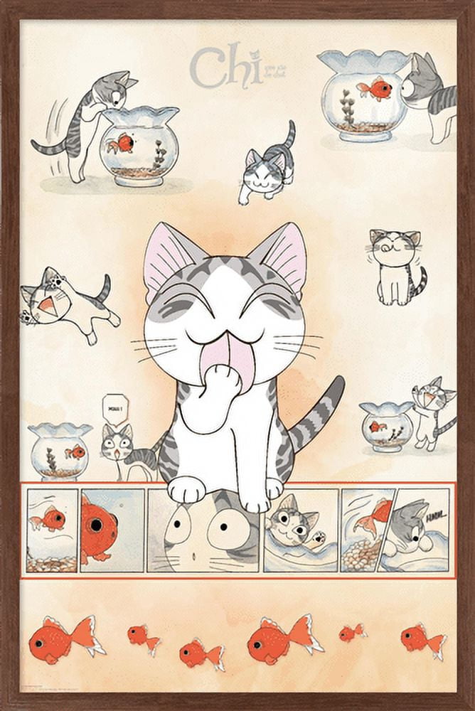 Chi Cat Wall Poster, 14.725" x 22.375", Framed - Walmart.com