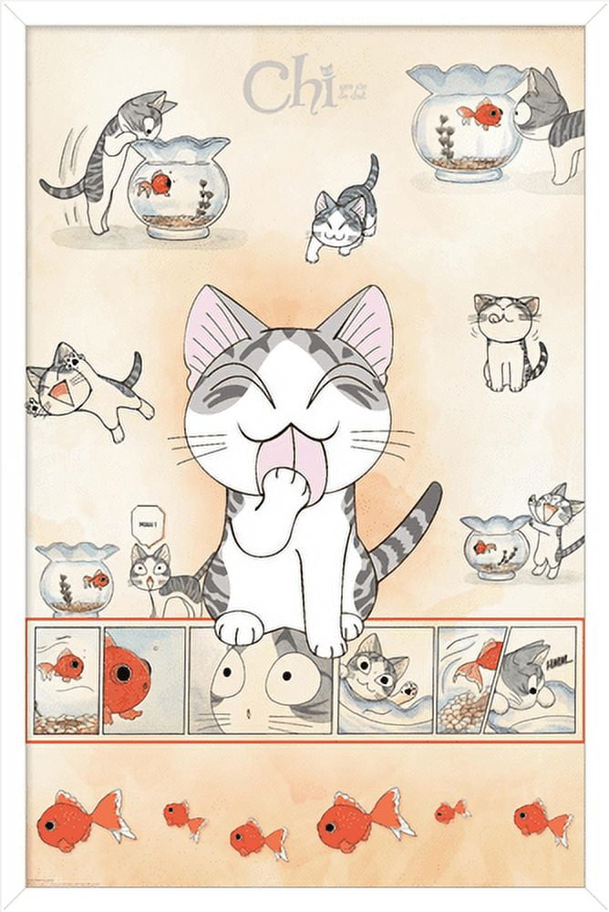 Chi Cat Wall Poster, 22.375" x 34", Framed - Walmart.com