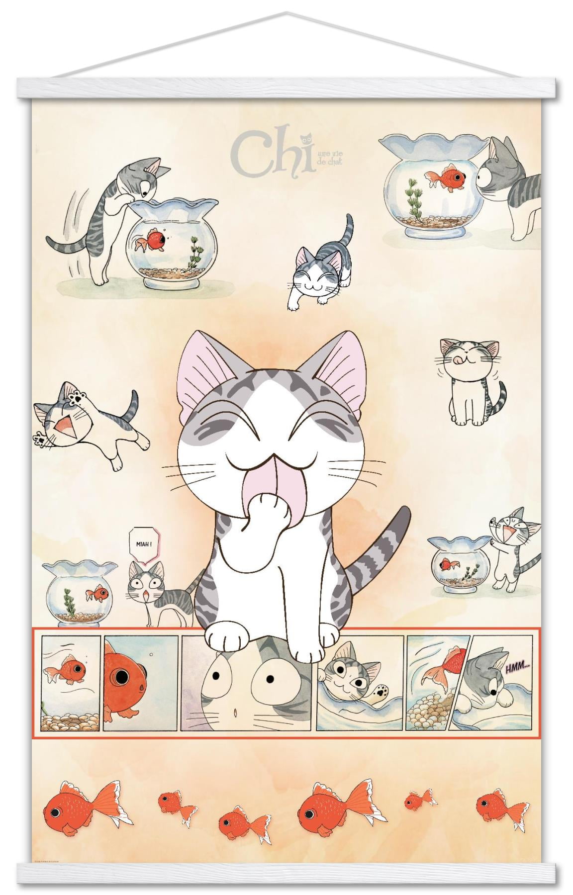 Chi Cat Wall Poster with Wooden Magnetic Frame, 22.375" x 34" - Walmart.com