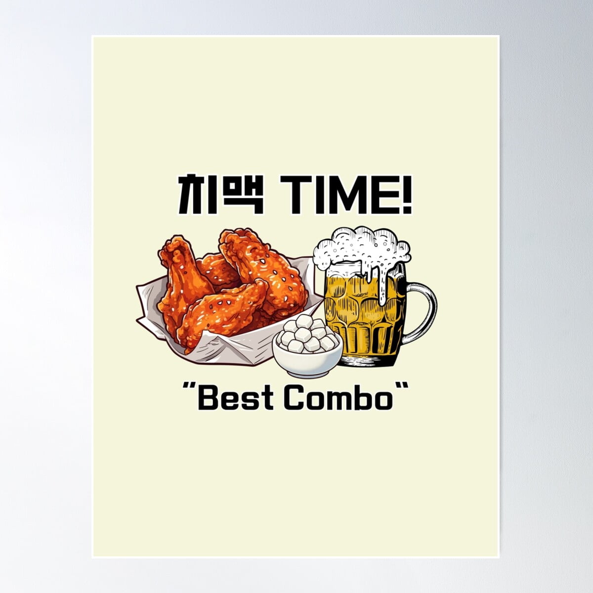 Chi-Maek Time – Best Combo | Korean Fried Chicken & Beer Poster Wall ...