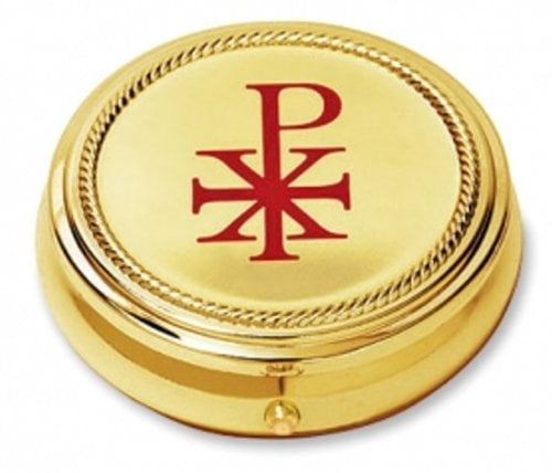 Chi Rho Hospital Pyx with Gold Toned Finish, 3 1/8 Inch, Pack of 2 ...