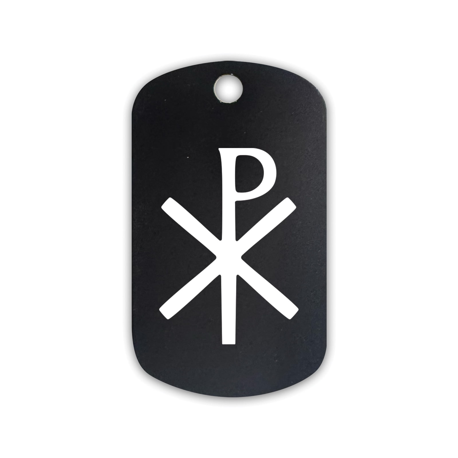 Chi Rho Laberum Symbol GI Dog Tag Aluminum Keychain christ christianity ...