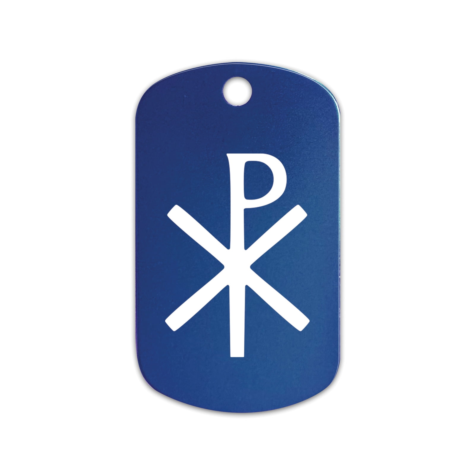 Chi Rho Laberum Symbol GI Dog Tag Aluminum Keychain christ christianity ...