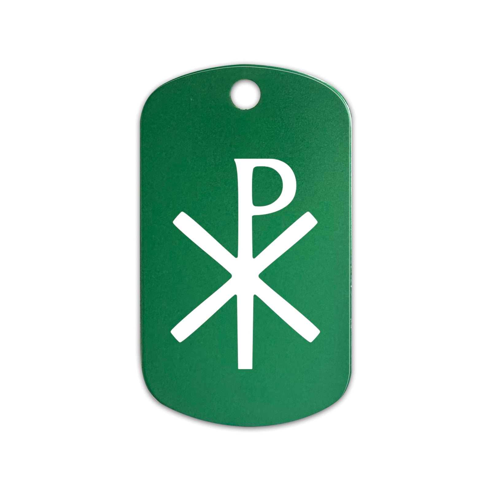 Chi Rho Laberum Symbol GI Dog Tag Aluminum Keychain christ christianity ...
