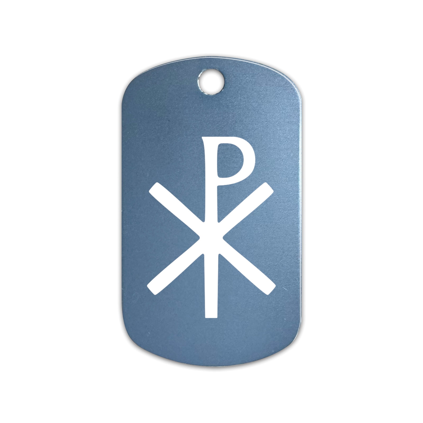 Chi Rho Laberum Symbol GI Dog Tag Aluminum Keychain christ christianity ...