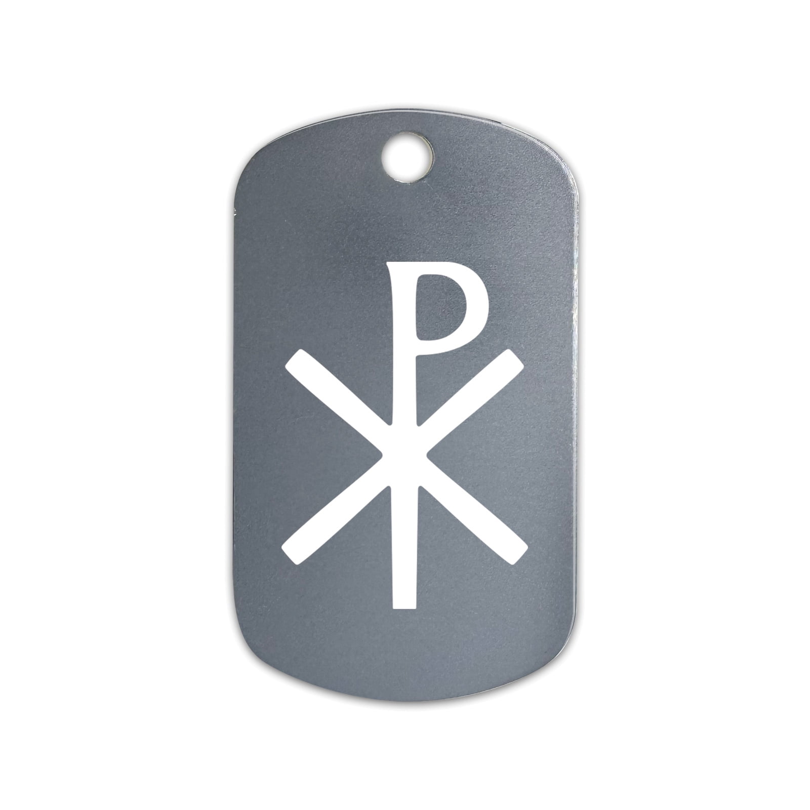 Chi Rho Laberum Symbol GI Dog Tag Aluminum Keychain christ christianity ...
