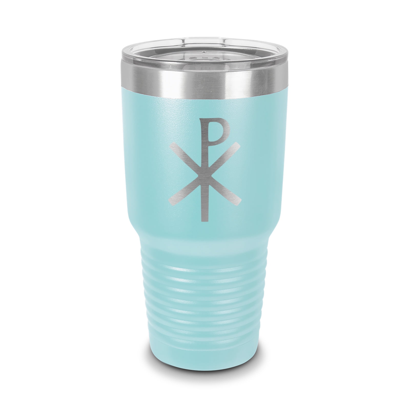 Chi Rho Laberum Symbol Tumbler 30 oz - Laser Engraved w/ Clear Lid ...