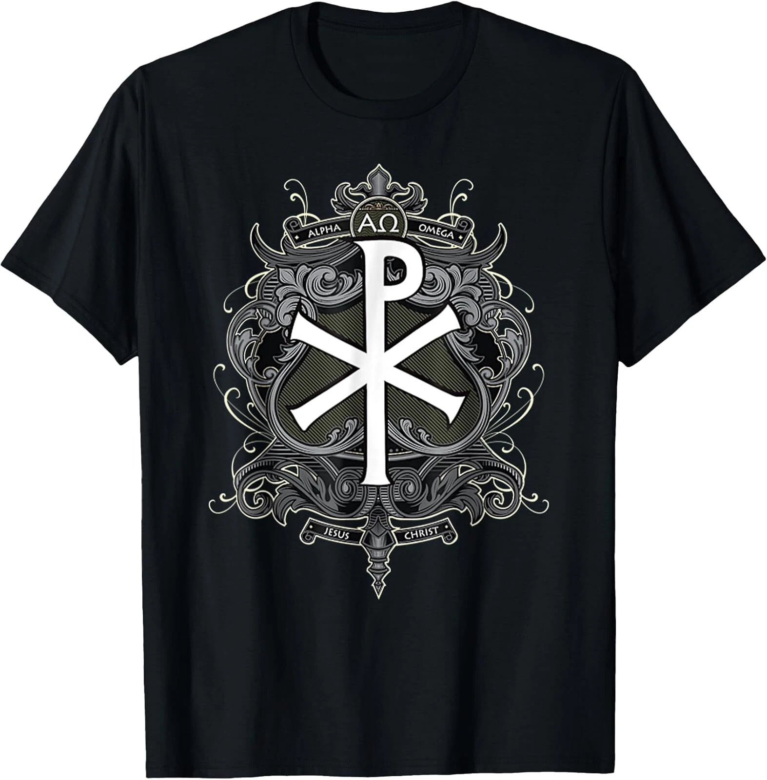 Chi Ro Alpha Omega Christogram Sacred Christian Symbol Unisex T-Shirt ...
