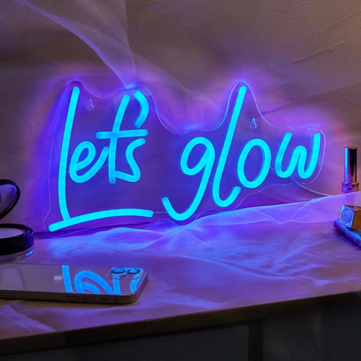 Chi-buy Let‘s Glow LED Neon Sign USB Powered Neon Signs Night Light 3D ...
