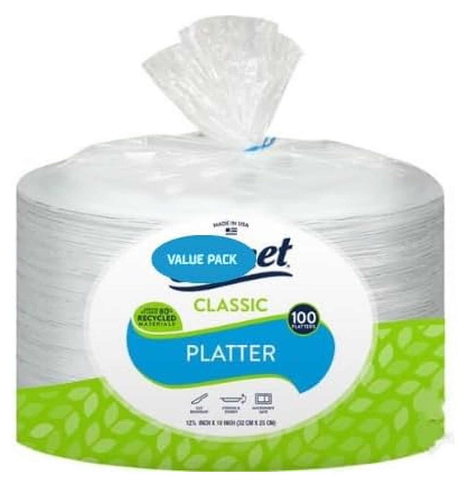 Chi-net Classic Large Paper Platters, 12-5/8" x 10", White, 100 ct ...