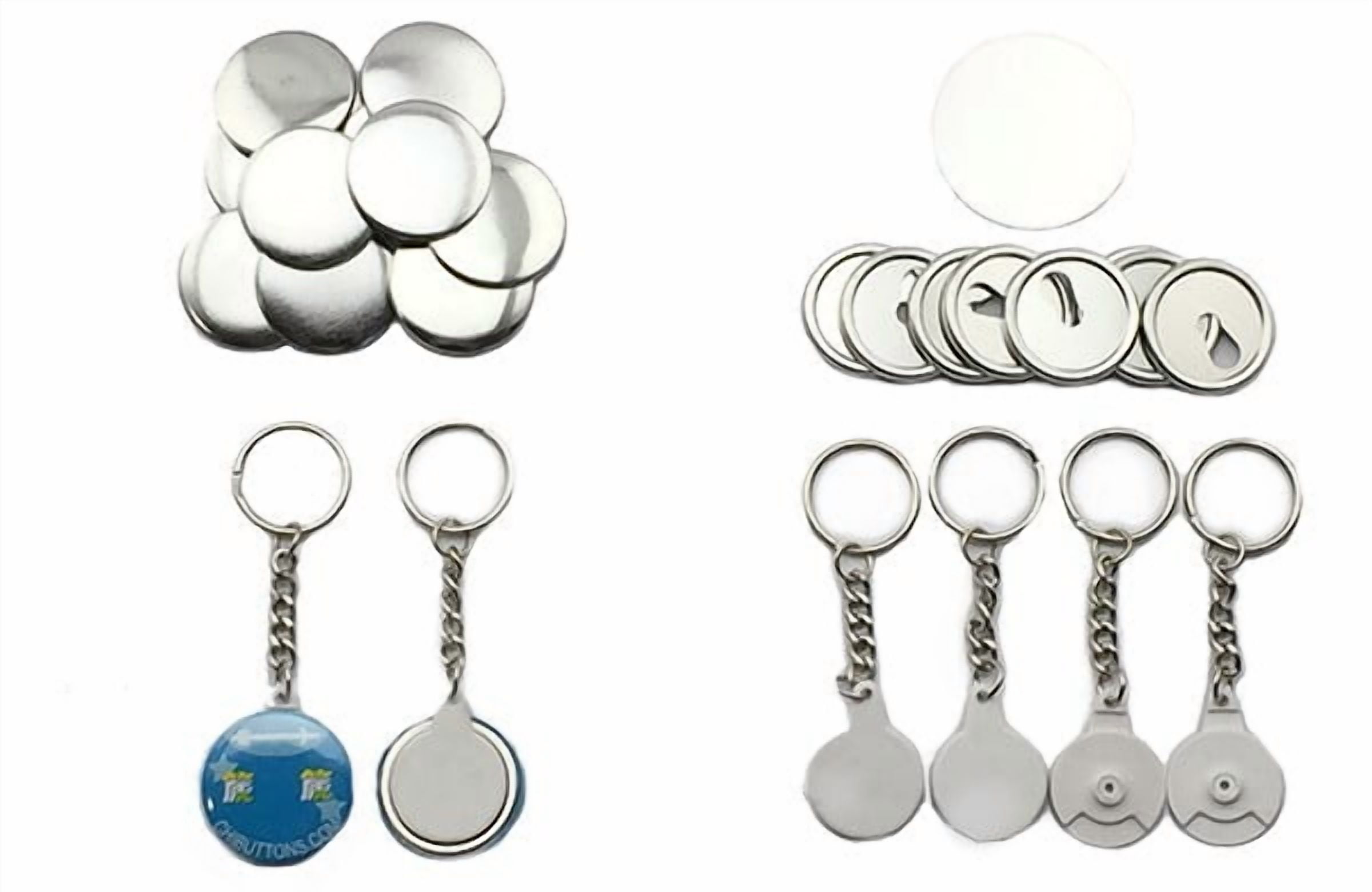 ChiButtons Keychain Parts - 32mm Round Versa-back Keychain (100 sets ...