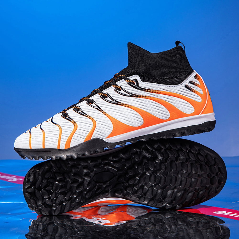 ChiVerve Men's High Tops Soccer Shoes,Lace-Up Athletic Football Cleats ...