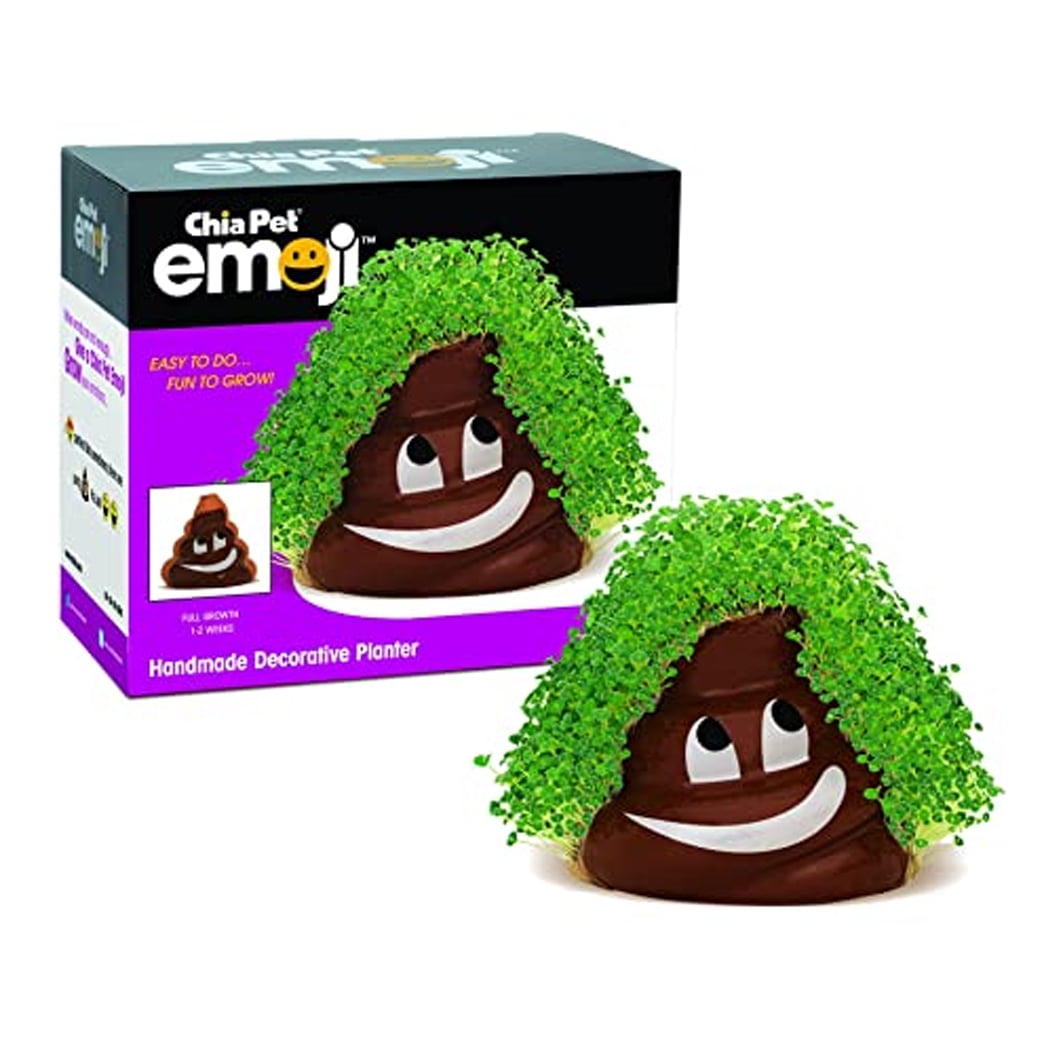 Chia Pet Poopy Emoji Decorative Pottery Planter, Easy to Do and Fun to ...