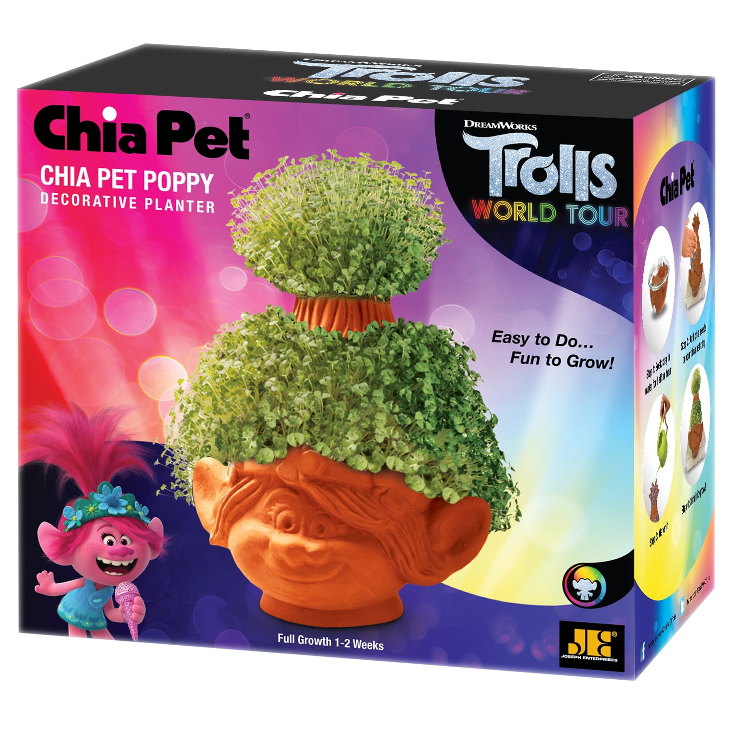 Chia Pet Poppy, Trolls World Tour Decorative Pot, Terra Planter with ...