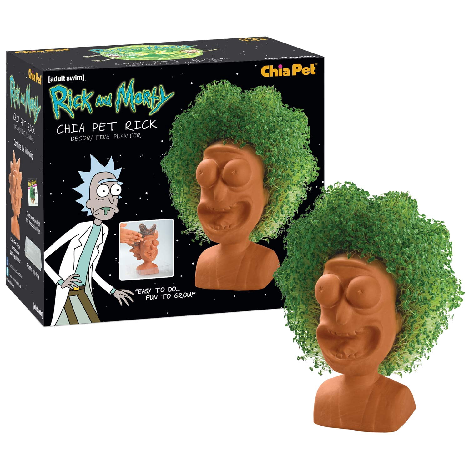 Chia Pet Rick & Morty - AIS1 Rick with Seed Pack, Decorative Pottery ...
