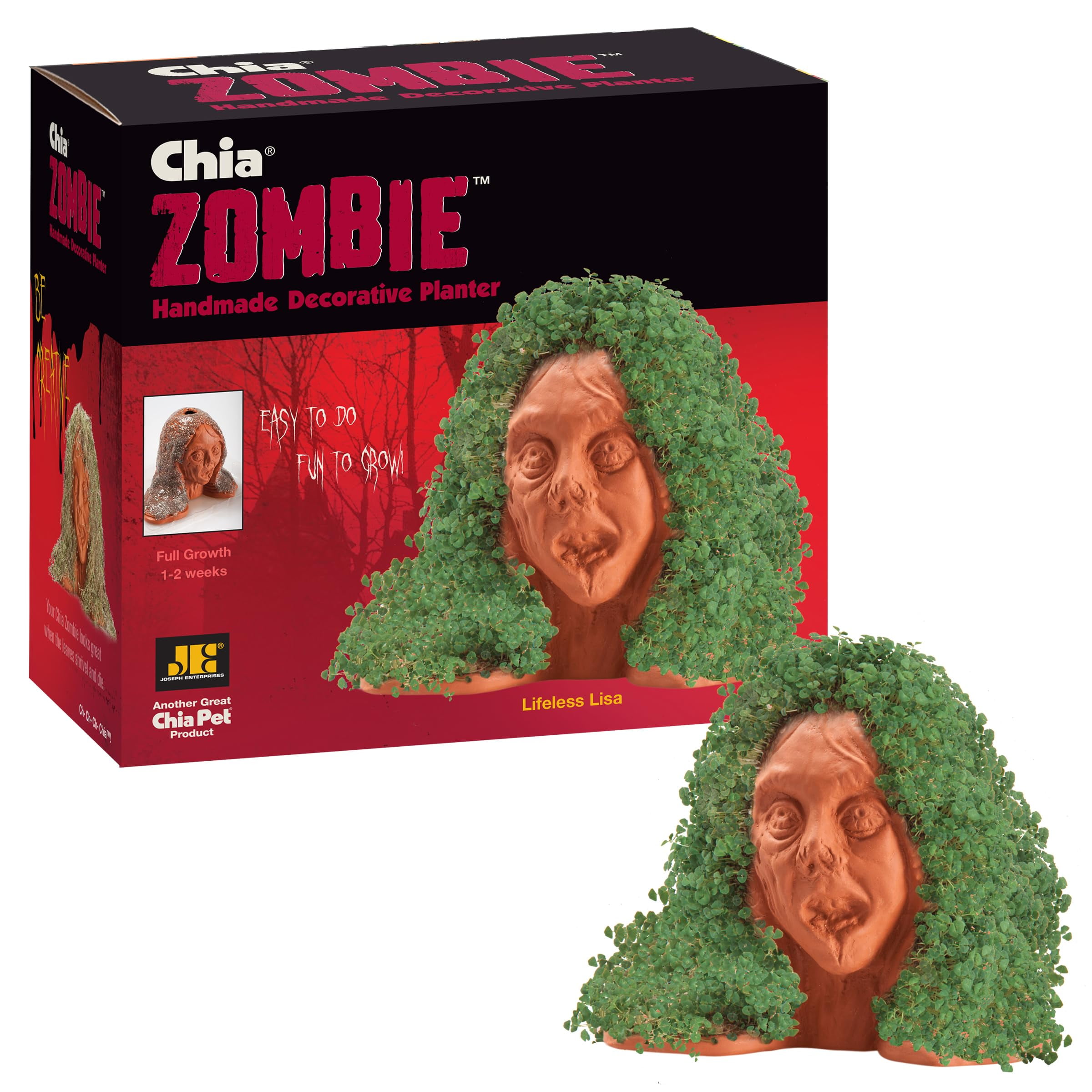 Chia Pet ZombieUMRT Lifeless Lisa with Seed Pack, Decorative Pottery ...