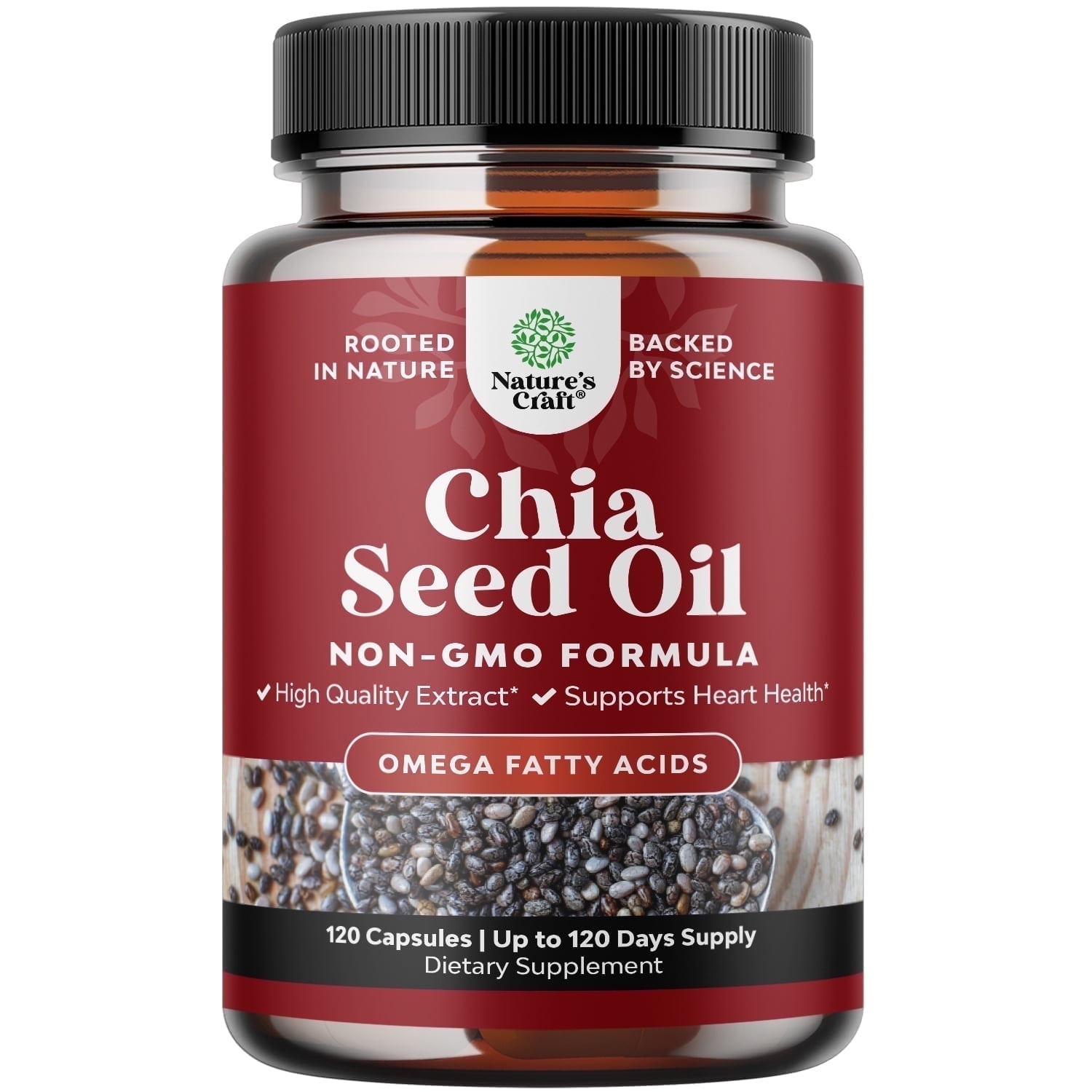 Chia Seed Oil Omega 3 6 9 Supplement - Daily Fiber for Digestive ...