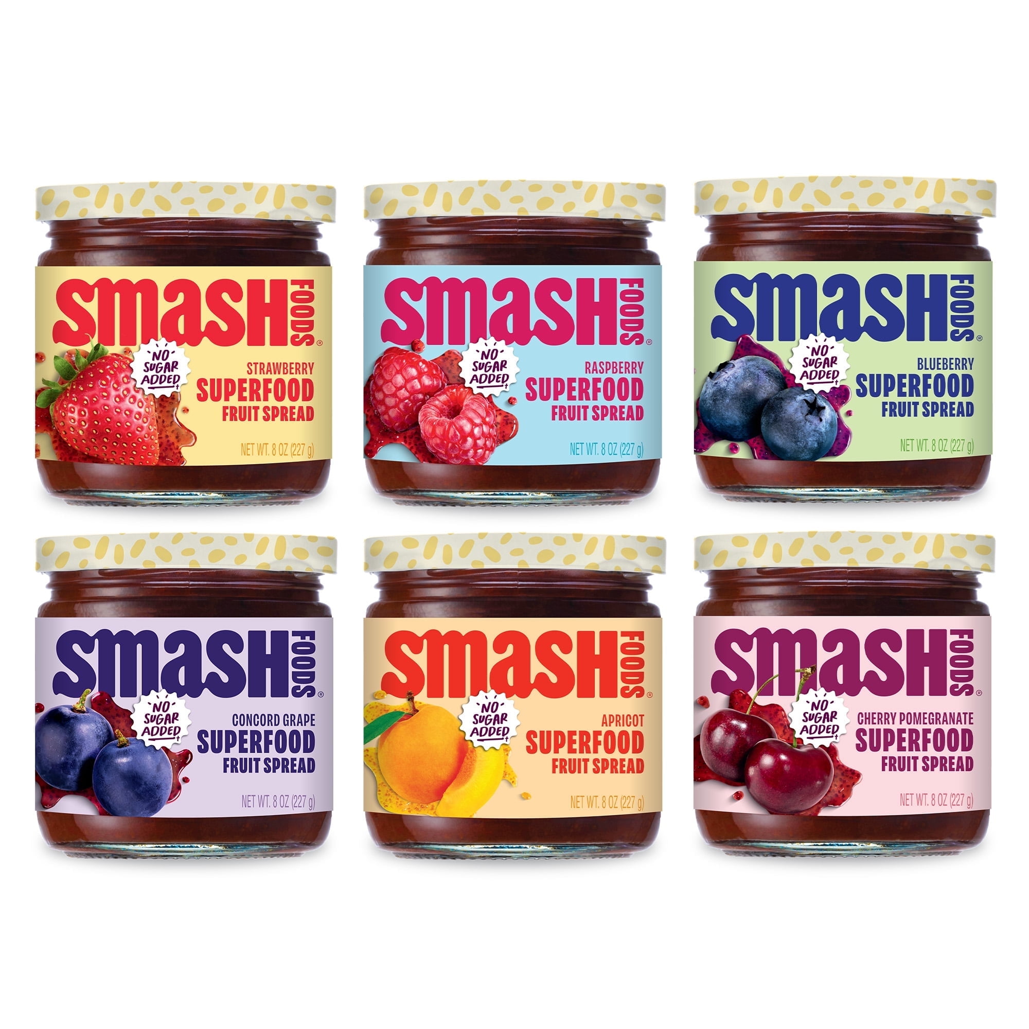 Smash Foods, Superfood Jams, Variety Pack 6 Pack, No Added Sugar ...
