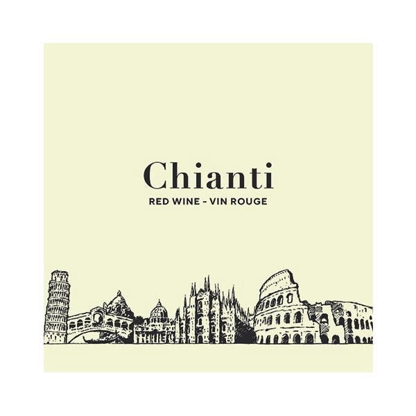 Chianti Italy skyline - Wine Label (50/Pack) - Walmart.com