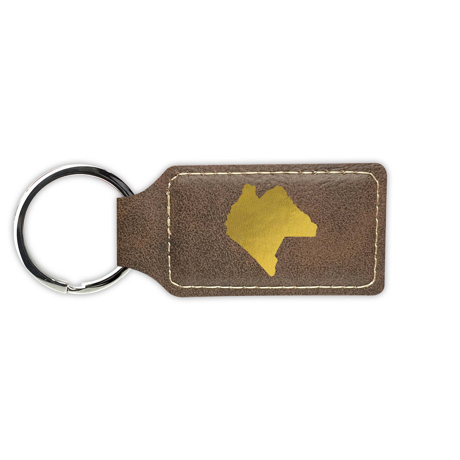 Chiapas State Shaped Keychain Leatherette Rectangle - Laser Engraved ...
