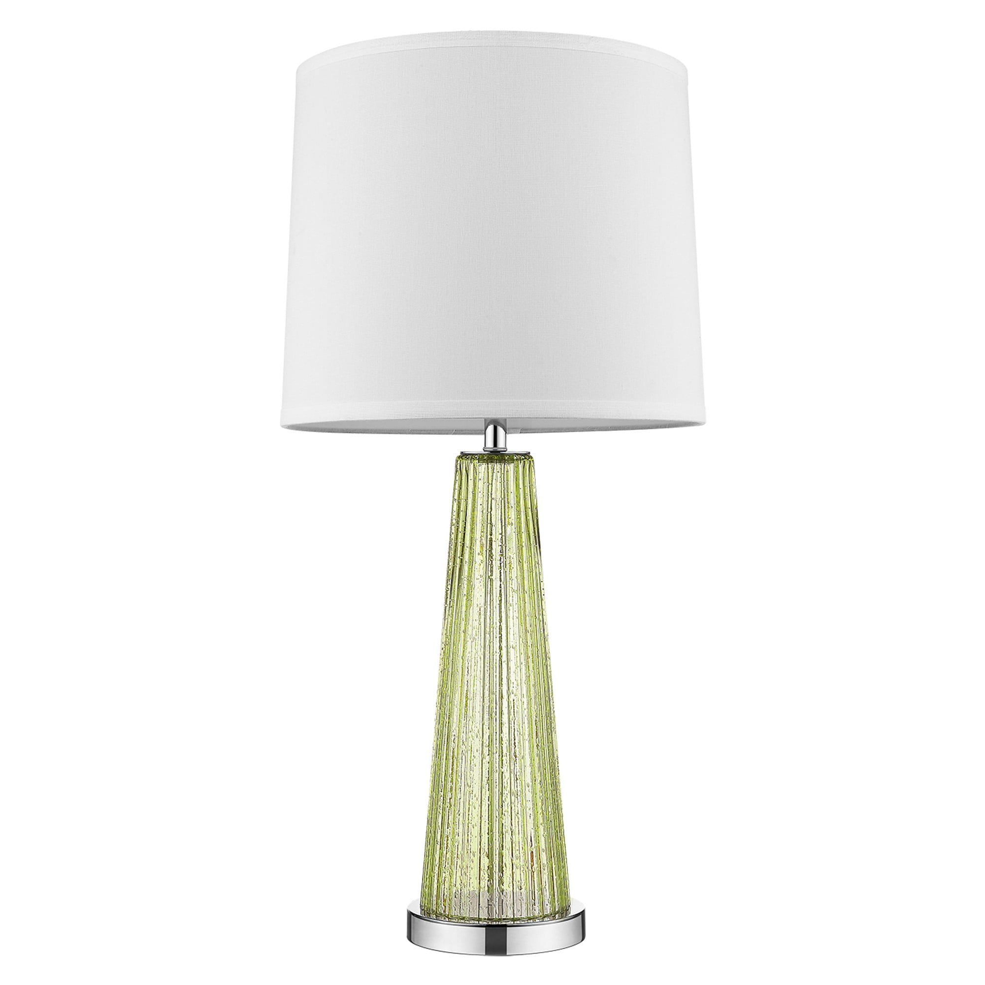 Chiara 1-Light Apple Green Glass And Polished Chrome Table Lamp With ...
