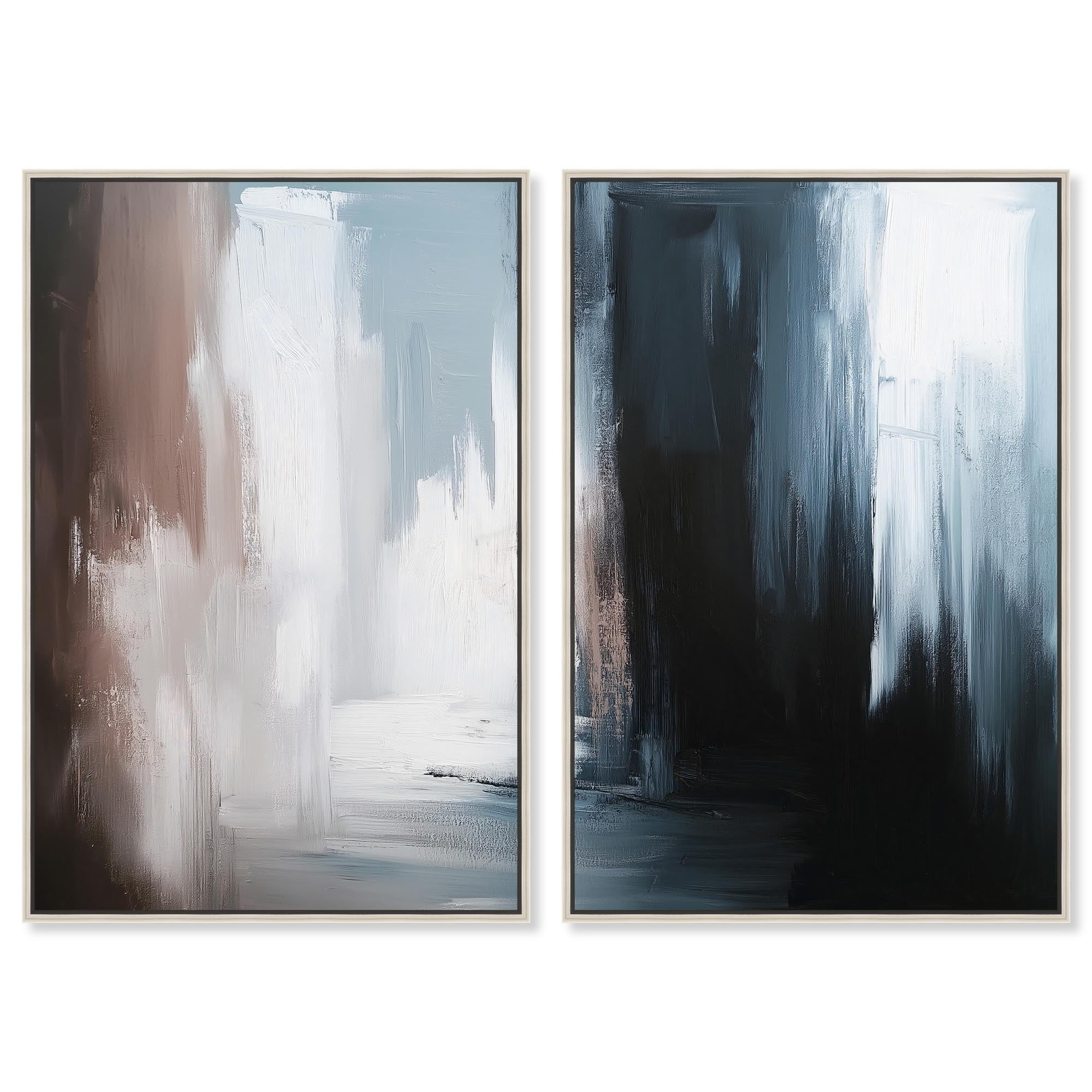 Chiaroscuro Canvas Set of 2 Digital Abstract Prints by Art Remedy ...