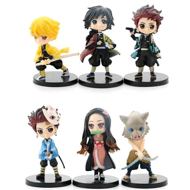 Chibi Action Figures Set of 4/5/6 pcs Demon Slayer (Variants Available ...