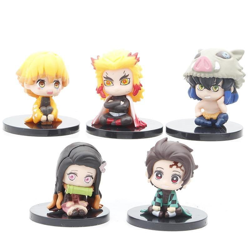 Chibi Action Figures Set of 4/5/6 pcs Demon Slayer (Variants Available ...